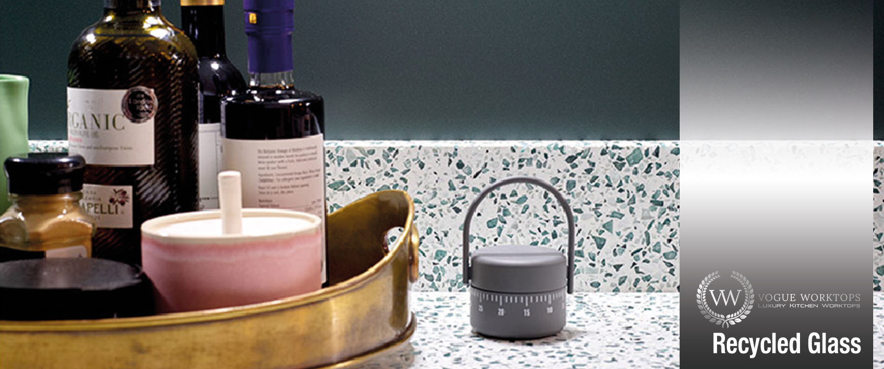 Recycled Glass Worktops - Vogue Worktops